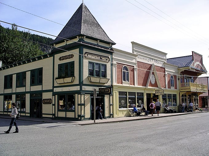 Downtown Skagway's perfectly preserved storefronts make you half-expect to see gold miners comparing nuggets while ordering telegrams.