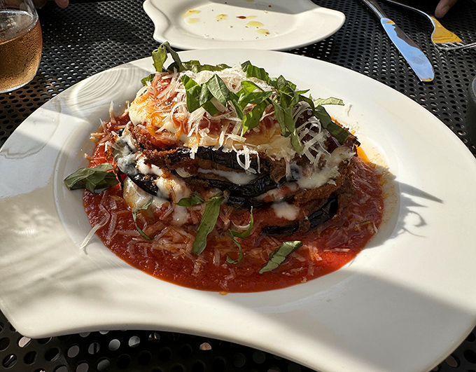 Layers of eggplant, cheese, and sauce stacked higher than my unread emails. A vegetarian dish so satisfying even dedicated carnivores will be reaching for seconds.