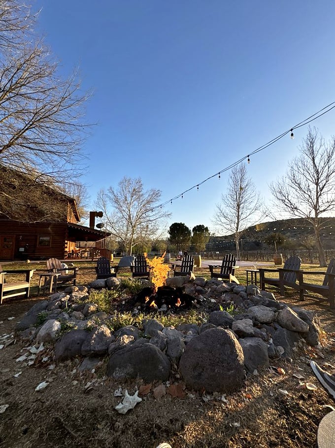 As evening falls, the fire pit becomes command central for wine-enhanced storytelling and stargazing.