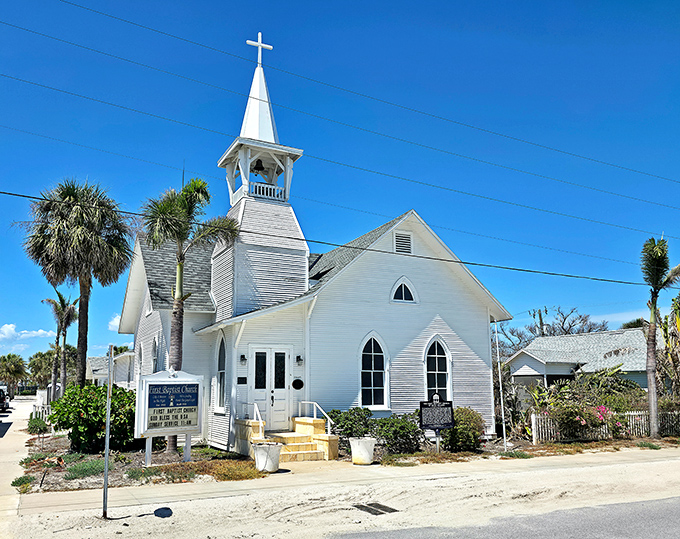 First Baptist Church's gleaming white facade and charming steeple have been welcoming worshippers and architecture admirers for generations.