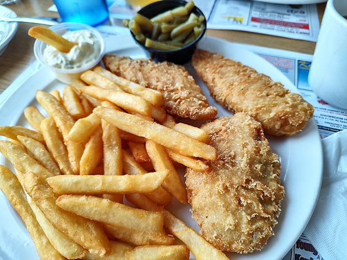The legendary fish and chips that put Fry Bros on the culinary map&mdash;golden, crispy perfection worth driving across Pennsylvania for.