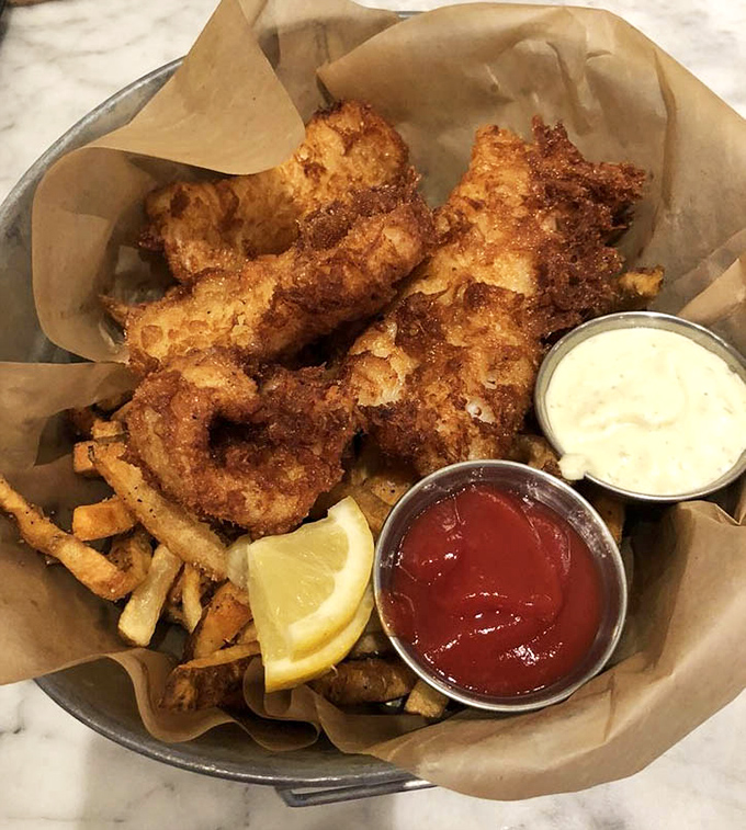 Golden-battered fish and hand-cut fries &ndash; comfort food elevated to an art form that would make any British pub jealous.