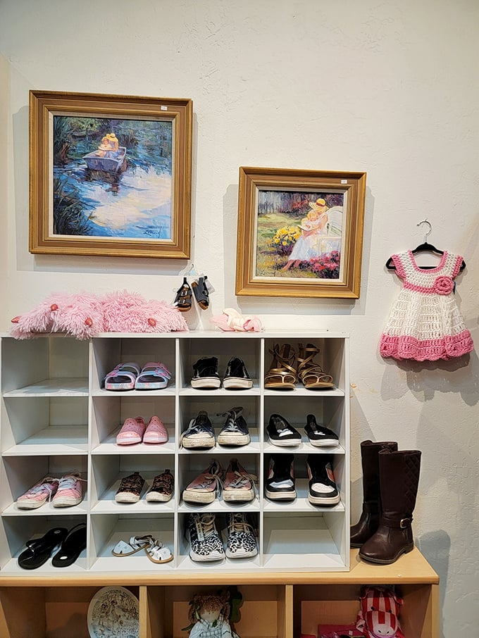 Tiny shoes with big personality. Each pair tells a story&mdash;from first steps to playground adventures&mdash;all arranged with surprising precision.