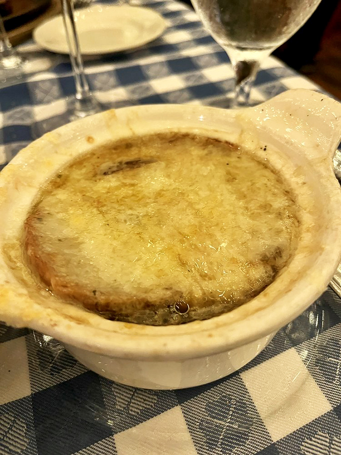 French onion soup that's achieved the perfect cheese-to-broth ratio&mdash;the culinary equivalent of finding the Holy Grail.