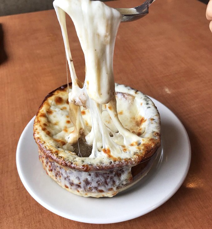 Cheese stretching to infinity and beyond&mdash;this French onion soup doesn't just warm your body, it hugs your soul from the inside.