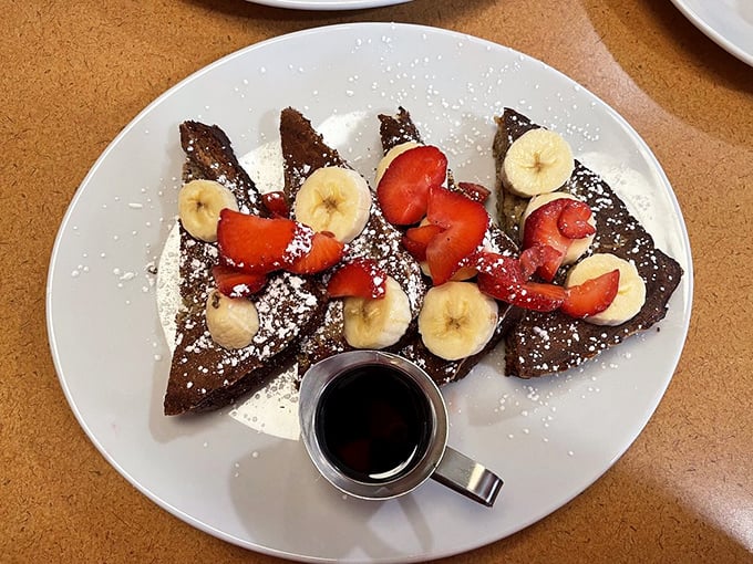French toast that makes you question every other breakfast decision you've ever made. Those fresh berries aren't just toppings—they're jewels in the crown.