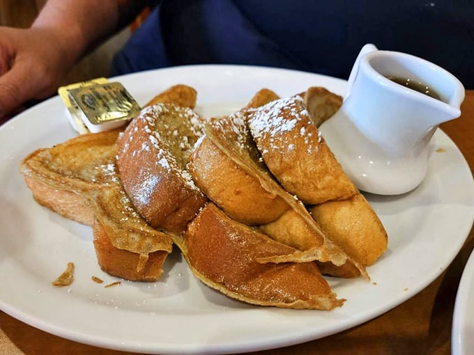 French toast that makes you understand why people line up on weekends. Worth setting an alarm for.