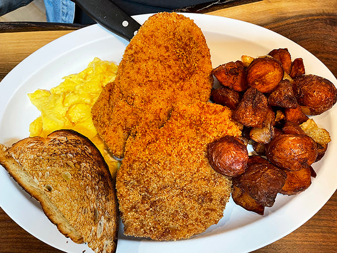 Fried chicken that's achieved the perfect golden ratio&mdash;a crust that audibly crackles and interior moisture that defies physics.