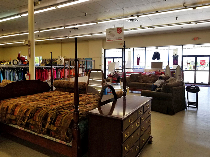 That four-poster bed has probably witnessed more Montana history than most museums. Paired with solid wood furniture, it's waiting to start its next chapter in someone's home.