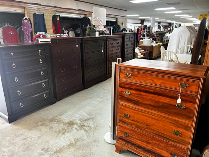 Furniture with stories to tell. That rich mahogany dresser has probably seen more family dinners than your Thanksgiving turkey recipe.