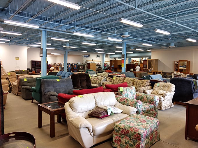 Furniture heaven! Like a living room department store where everything has a story and nothing has full retail price.