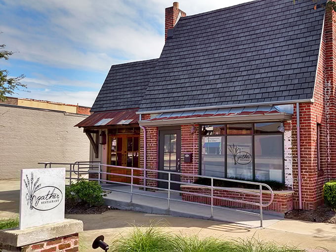 Gather's charming brick facade and accessible entrance promise comfort food and conversations that linger longer than your dessert.