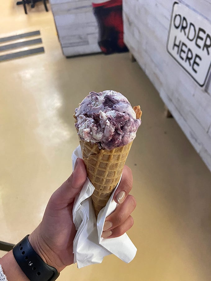 Purple reign in a waffle cone. This homemade blueberry ice cream might be the coolest way to beat the Florida heat.