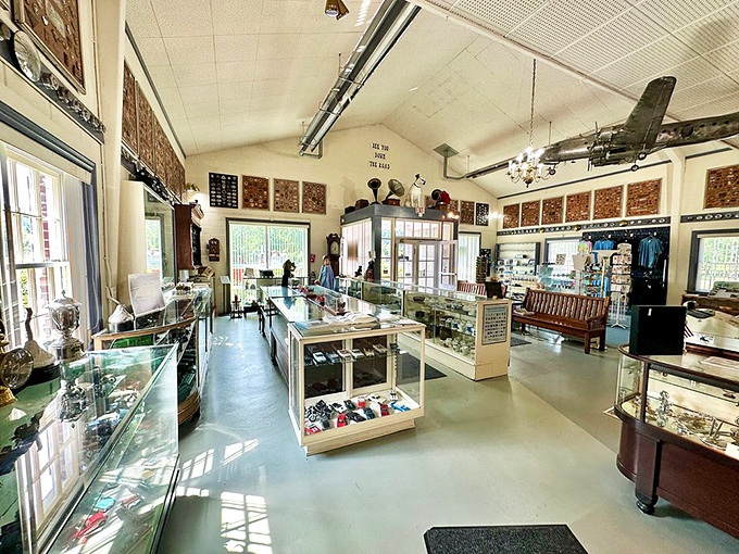 The museum's gift shop is a treasure trove of automotive memorabilia, where display cases hold miniature versions of the dreams parked in the main hall.