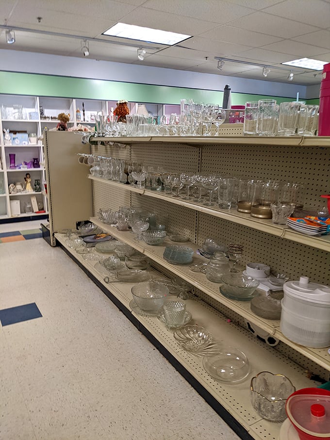 This bedroom set has seen things. With its ornate brass handles and rich wood finish, it's practically begging to star in your home's next makeover story.