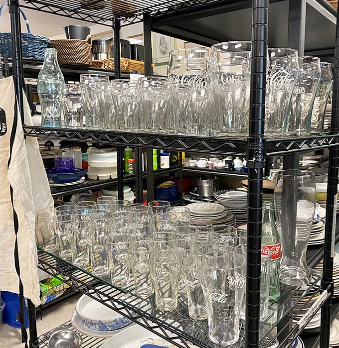 Coca-Cola glass collections that would make any diner owner jealous. One shelf closer to completing that vintage kitchen aesthetic you've been chasing since 1998.