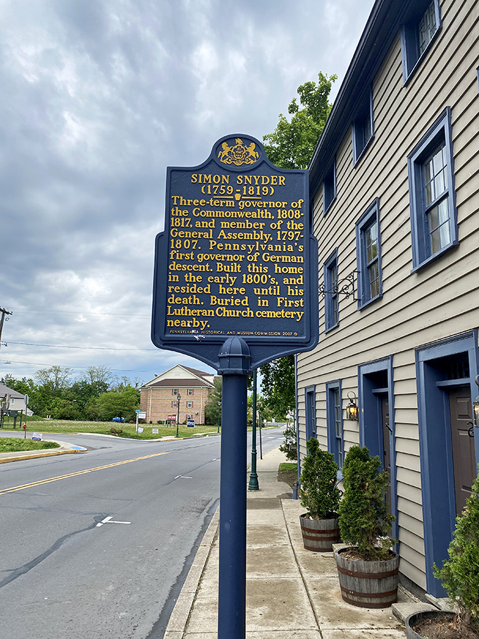 Governor Simon Snyder's historical marker reminds us that important people once lived without Instagram to document their achievements. Imagine that.