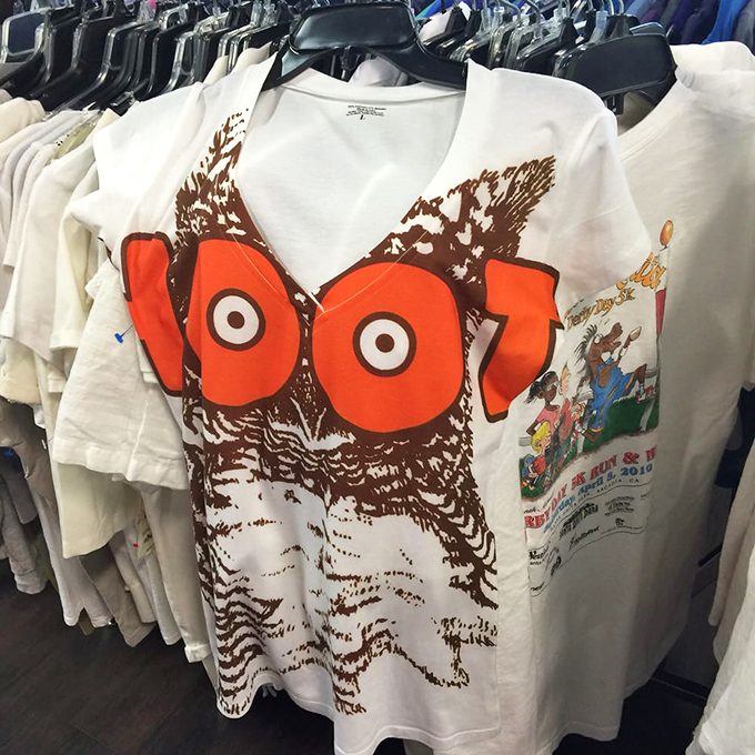 That "HOOT" t-shirt is giving serious vintage vibes. Wear it ironically or genuinely &ndash; either way, it's a conversation starter.