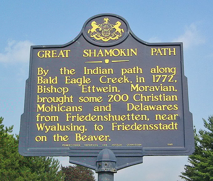 History runs deep here—this marker tells the tale of the Great Shamokin Path, connecting today's residents to centuries of fascinating local heritage.