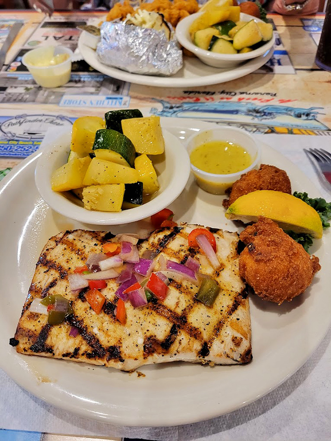 Grilled mahi-mahi with colorful vegetables that tastes like the vacation you've been promising yourself. Simple perfection that lets the fish be the star.
