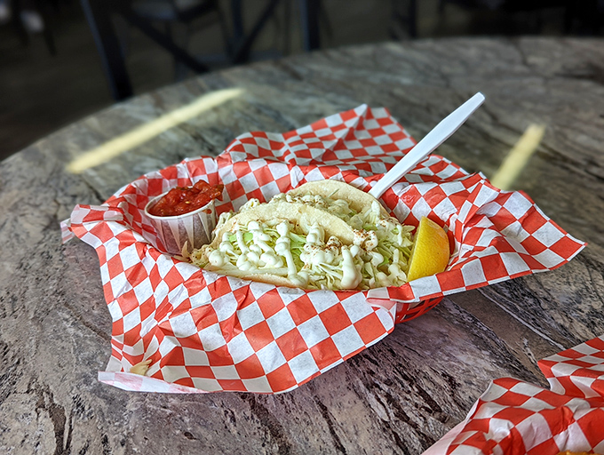 Tacos reimagined with ocean bounty&mdash;crisp cabbage, tender fish, and a splash of color that brings Baja vibes to the Rockies.