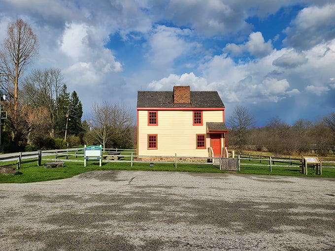 The historic Hickman-Plank House stands as a cheerful yellow reminder that Delaware's history runs deeper than your average tax-free shopping spree.