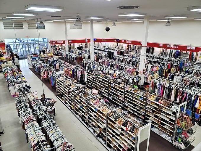 A retail landscape that would make Lewis and Clark rethink their definition of exploration&mdash;acres of clothing waiting for their forever homes.