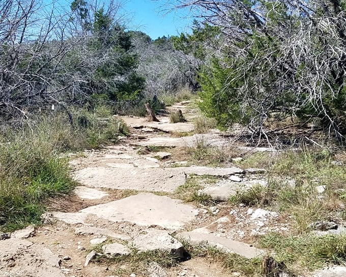 Limestone steps carved by countless footsteps lead you deeper into this natural wonderland.