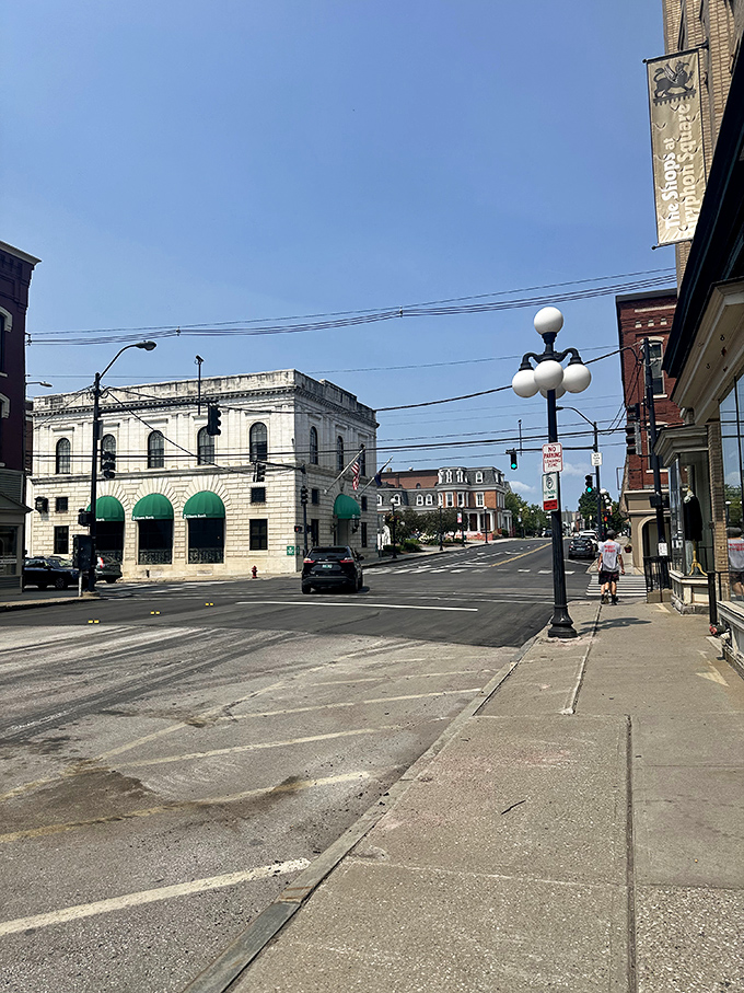 Classic Vermont streetscapes feature ornate lampposts, historic buildings, and that small-town feeling where you half-expect to run into an old friend.