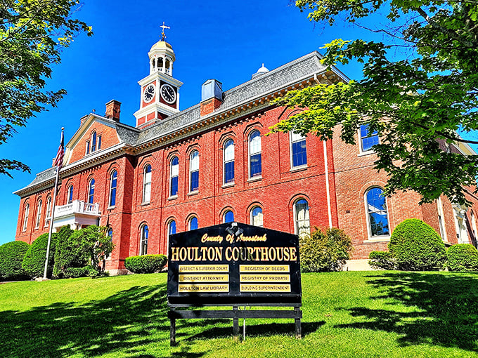 Houlton's courthouse stands as a red-brick testament to small-town governance. Where justice comes with a side of "I remember when you were this tall."
