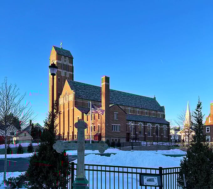 Immaculate Conception Church's distinctive architecture adds character to Portsmouth's skyline, because even churches here refuse to be boring.