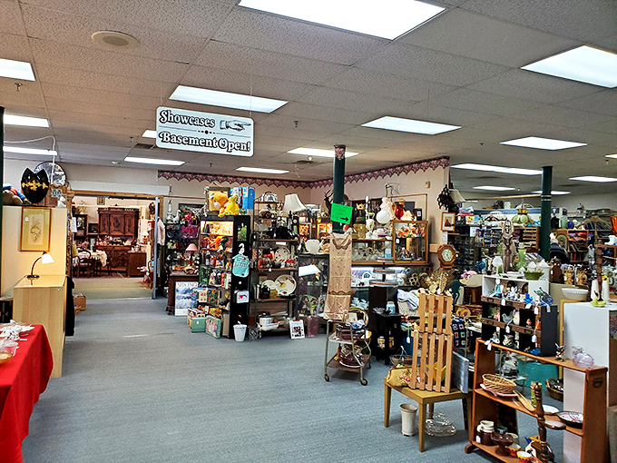 The "Basement Open" sign might as well read "Abandon Hope All Ye Budgets Who Enter Here"&mdash;another floor of temptation awaits below.
