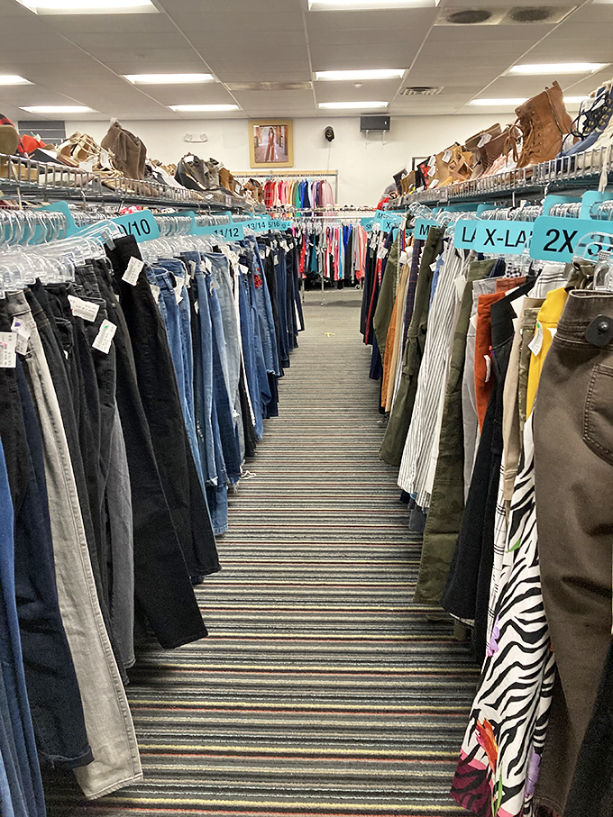 The denim aisle: where finding your perfect pair feels like winning the lottery without having to split the jackpot with your coworkers.
