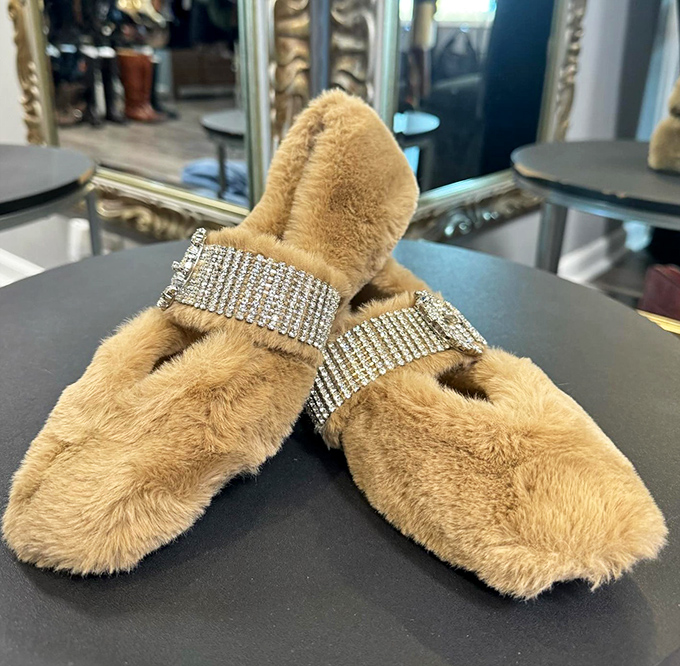 Cinderella had glass slippers, but these rhinestone-adorned fuzzy mules offer something better&mdash;actual comfort with all the sparkle.