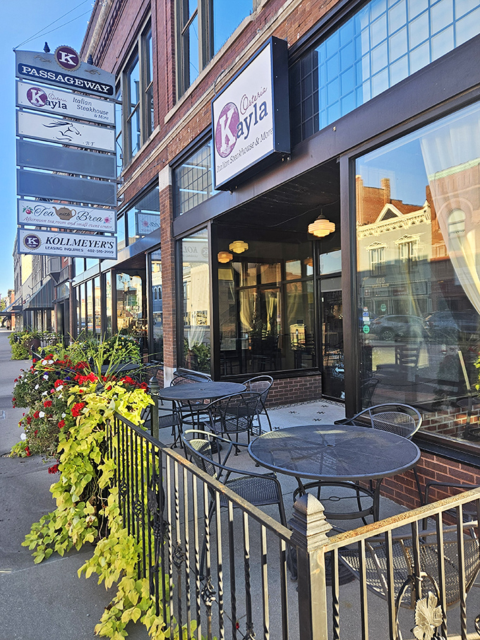 Kayla's outdoor seating invites diners to people-watch while enjoying meals that don't require a second mortgage to afford.