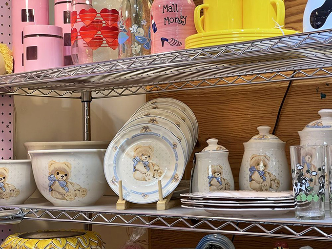 Precious Moments meets practical kitchenware in this charming display. Someone's childhood memories are about to become your kitchen conversation starter.