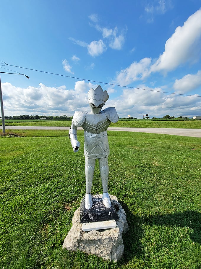 Even the bravest knight stands frozen when facing down a dragon this size&mdash;smart tactical decision, honestly.