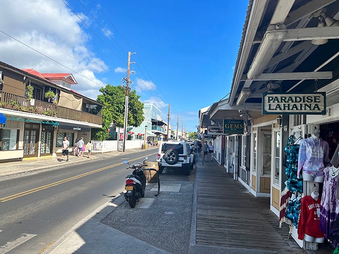 Front Street's colorful shops and wooden boardwalks preserve Lahaina's charm while inviting exploration. Window shopping has never had a better backdrop.