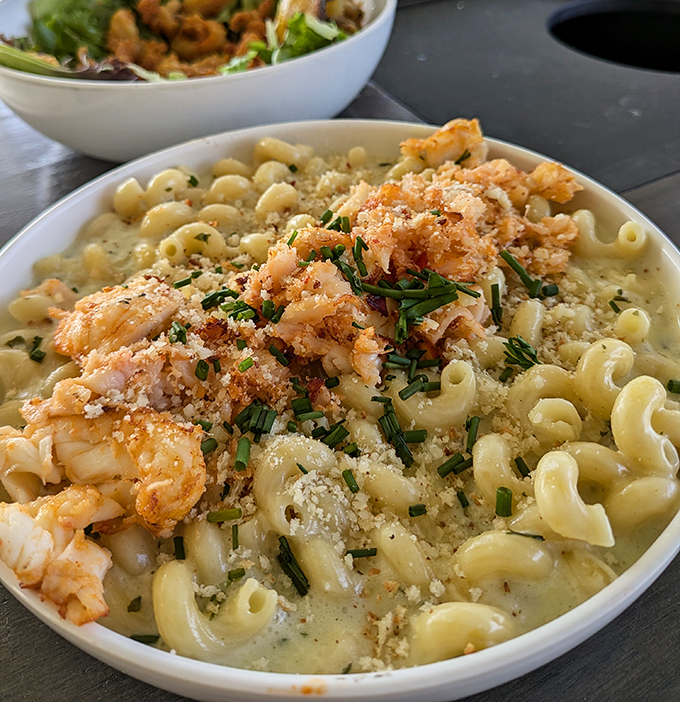 Mac and cheese elevated to an art form with generous chunks of lobster &ndash; comfort food that somehow manages to feel both indulgent and like coming home.