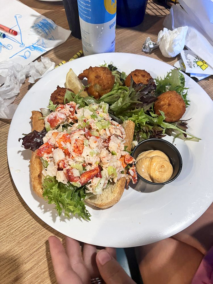 The lobster roll that launched a thousand road trips. Chunks of sweet lobster meat nestled in a perfect bun&mdash;worth every mile of the journey.