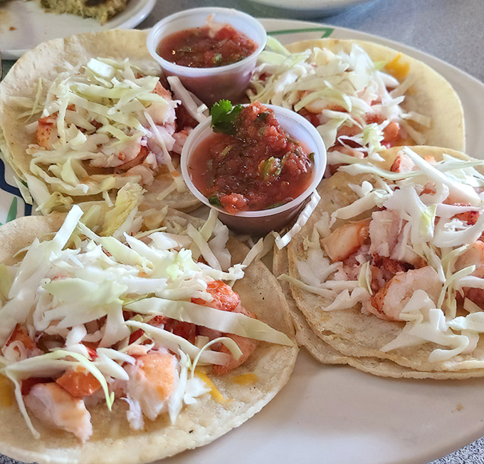 Lobster tacos: where Mexico meets Maine in the most delicious cultural exchange program ever. Fresh cabbage crunch meets sweet lobster meat &ndash; a perfect coastal marriage.