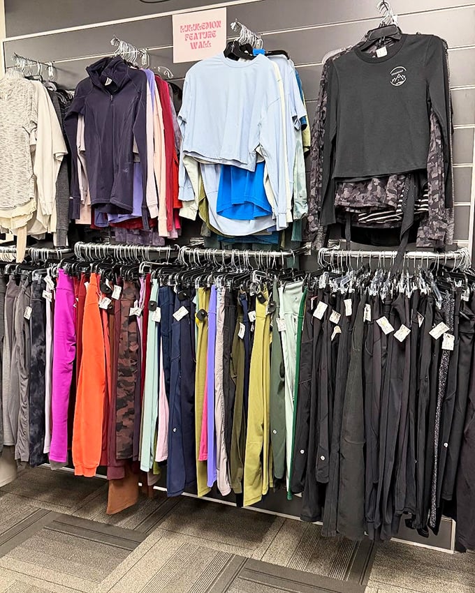 The "Athleisure Feature Wall" showcases the marriage of comfort and style that's become Nebraska's unofficial dress code.