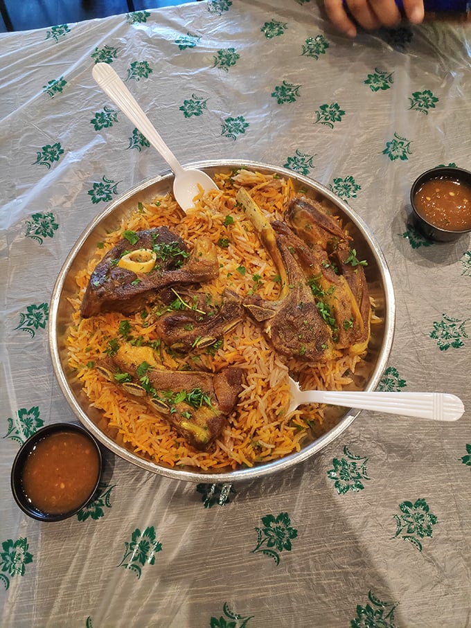 This isn't just rice and lamb &ndash; it's a celebration platter where each grain has been invited to the flavor party.