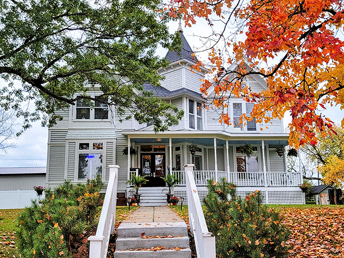 The McCormick House Inn stands like a Victorian postcard come to life, where autumn leaves frame the porch in colors that Instagram filters try desperately to replicate.