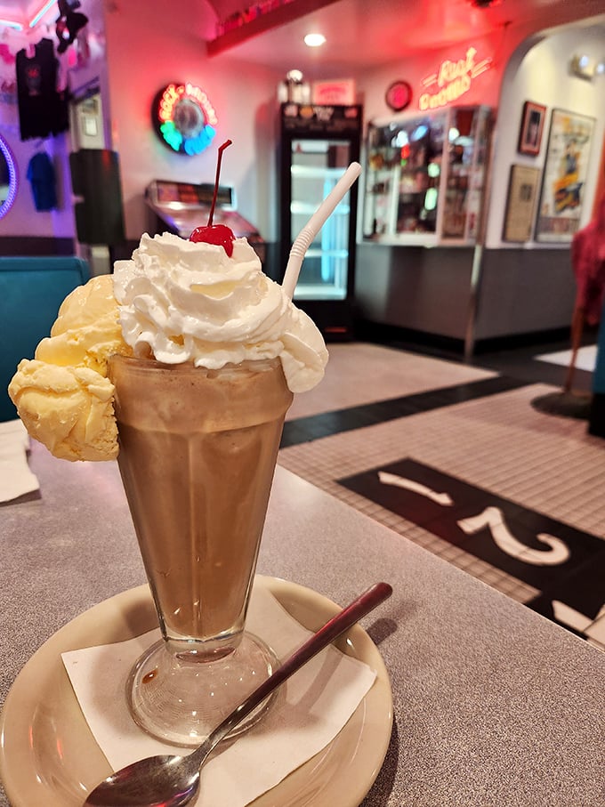 A milkshake so thick you'll get an arm workout with your dessert. The cherry on top isn't just garnish&mdash;it's a promise.