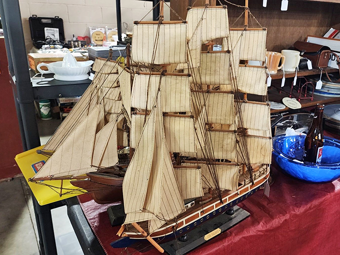 This meticulously crafted clipper ship never sailed the seven seas, but it certainly navigates the ocean of nostalgia with flying colors.