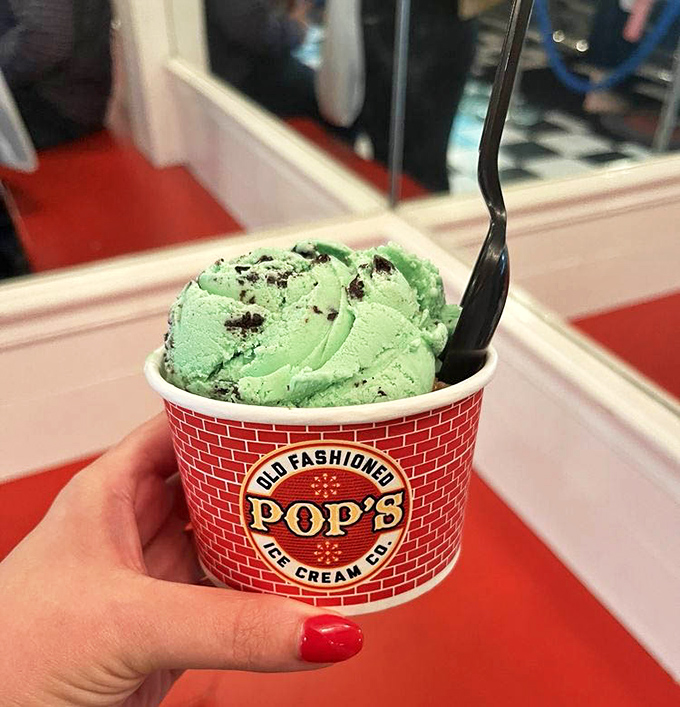 That mint chocolate chip looks greener than your neighbor's lawn and twice as refreshing on a summer day.