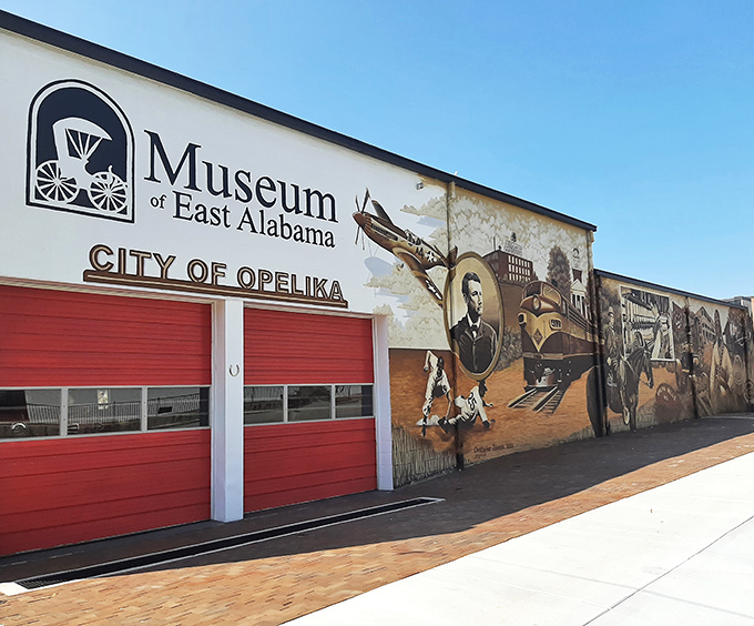 The Museum of East Alabama's colorful mural tells stories of yesteryear. History with personality&mdash;just like the town itself!