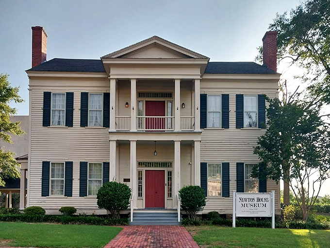The Newton House Museum stands proudly in its antebellum elegance, columns and symmetry creating the Southern architectural equivalent of a perfectly tailored suit.