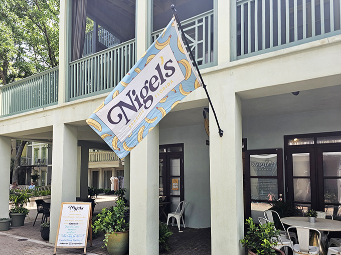 Nigels flies its flag proudly among Seaside's curated shops. When a store announces itself this confidently, you know you're in for something special.